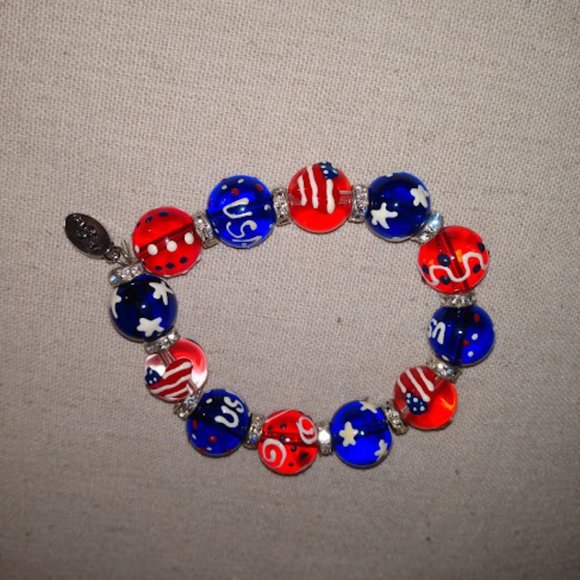 Kate & Macy | Jewelry | Kate Macy All American Red White And Blue Bracelet | Poshmark